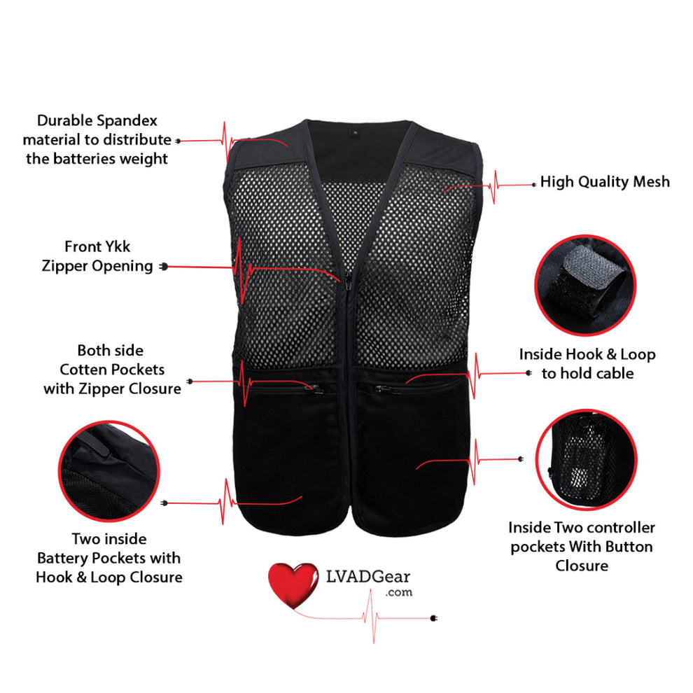 LVAD HeartMate Men’s ActiveLife™ Vest Premium Wear - LVAD Gear